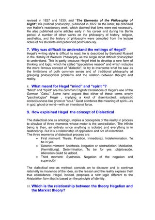 Questionnaire : HEGEL | PDF
