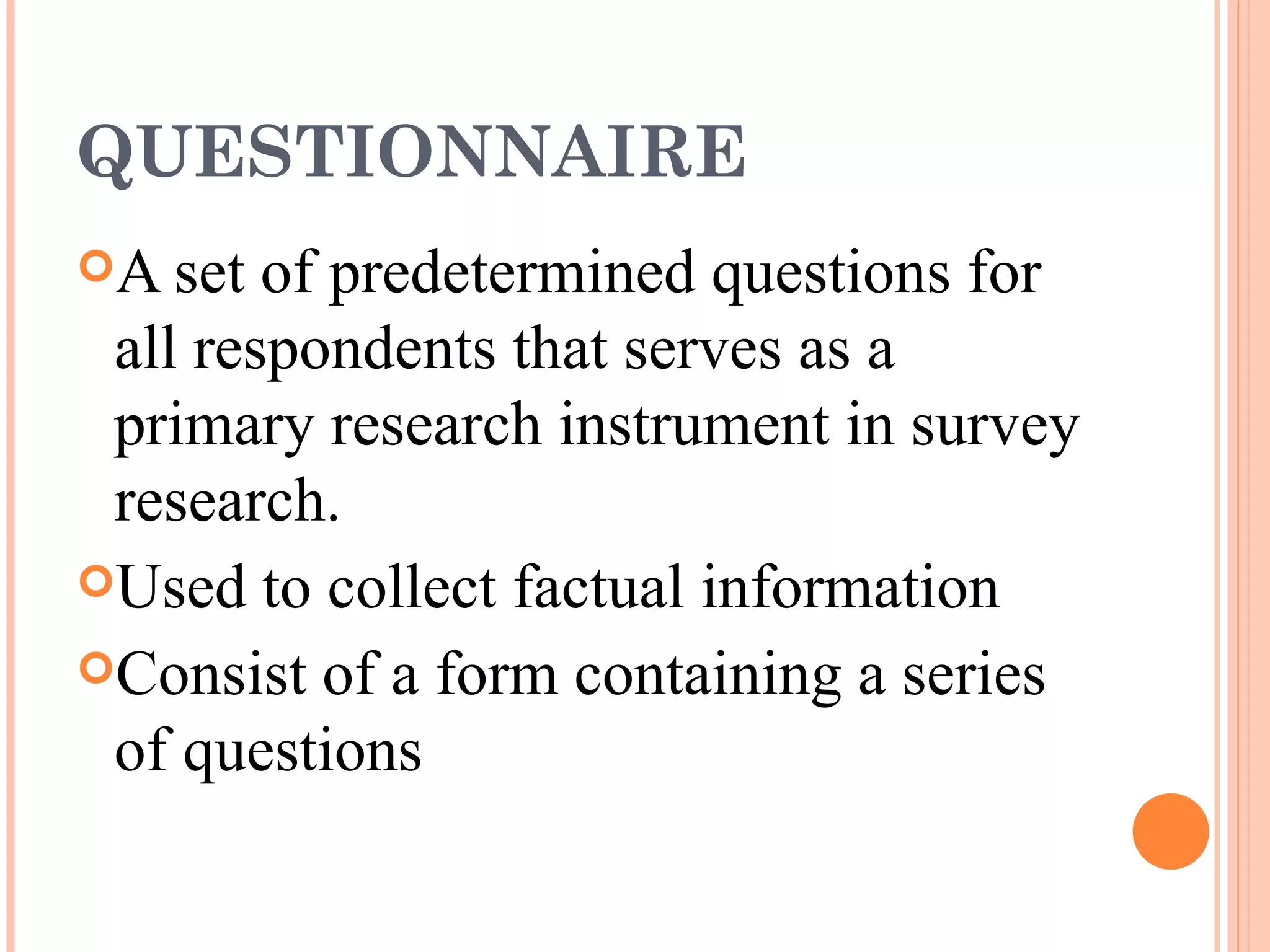 Questionnaire | PPT