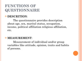 Questionnaire | PPT