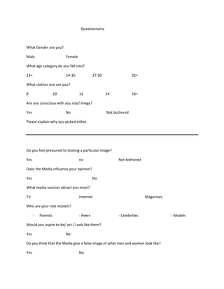 Questionnaire | DOCX