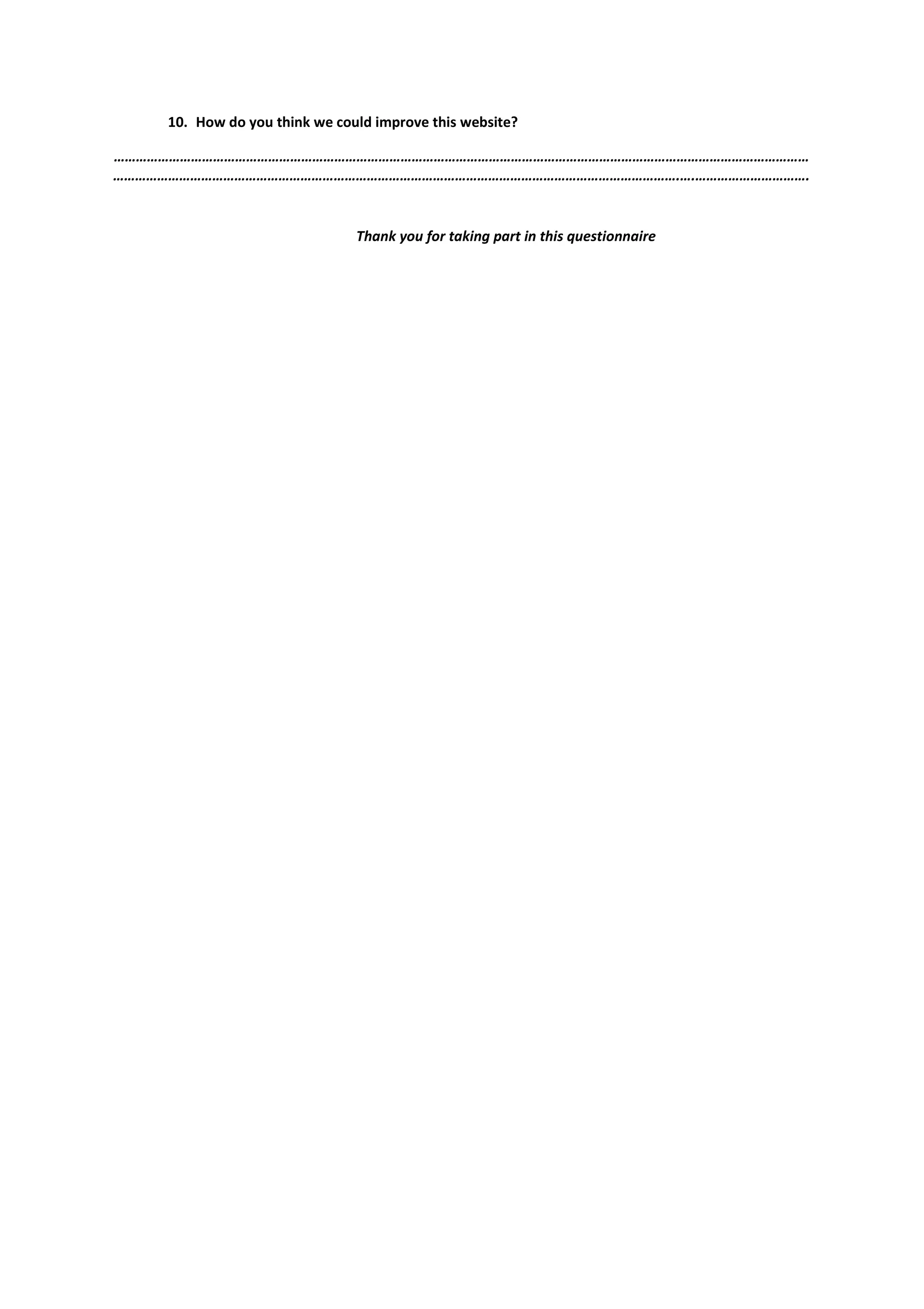 Questionnaire to measure success of Campaign | ODT