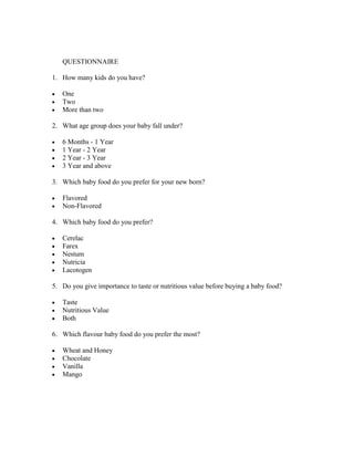 Questionnaire | PDF