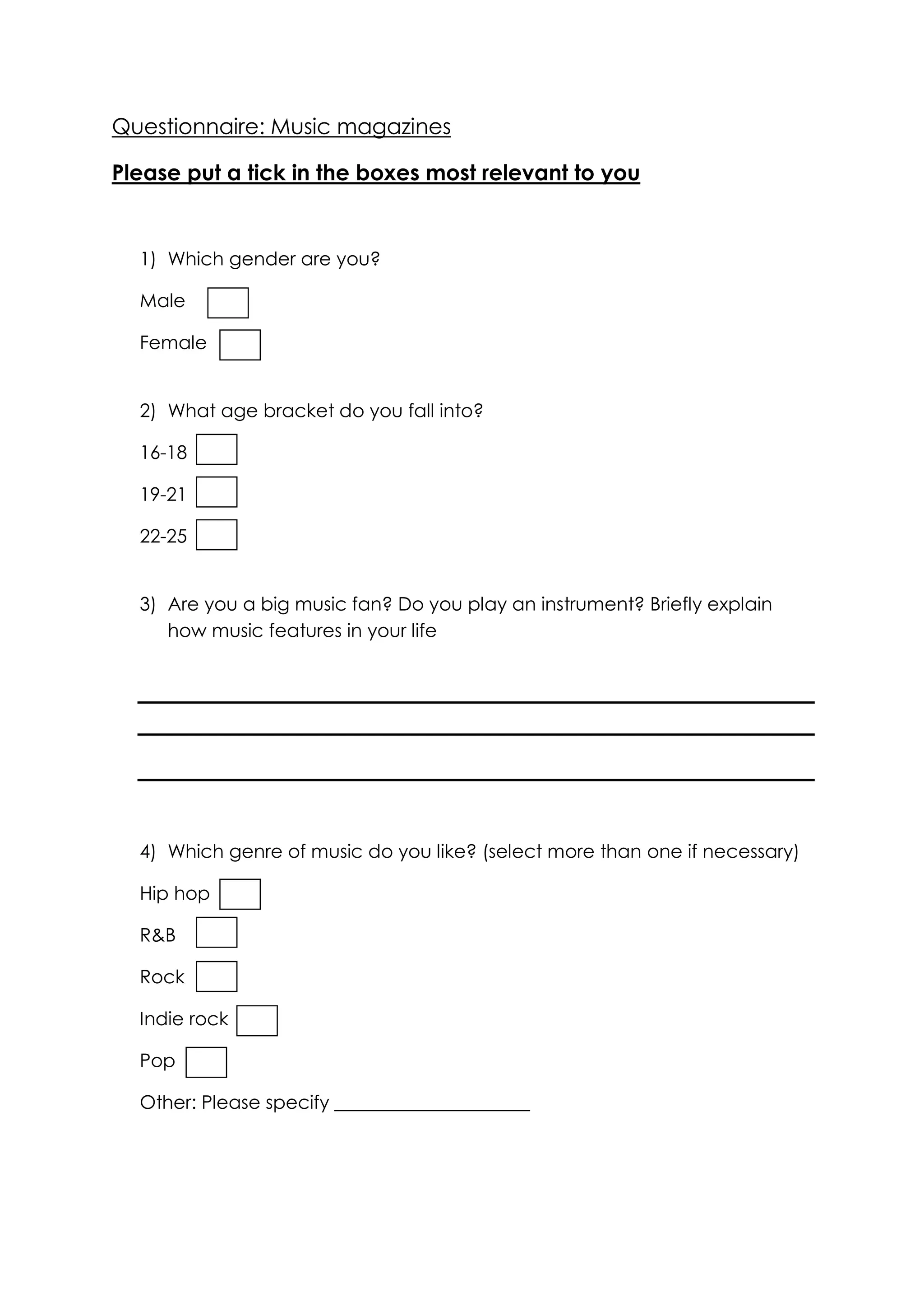 Questionnaire | DOCX