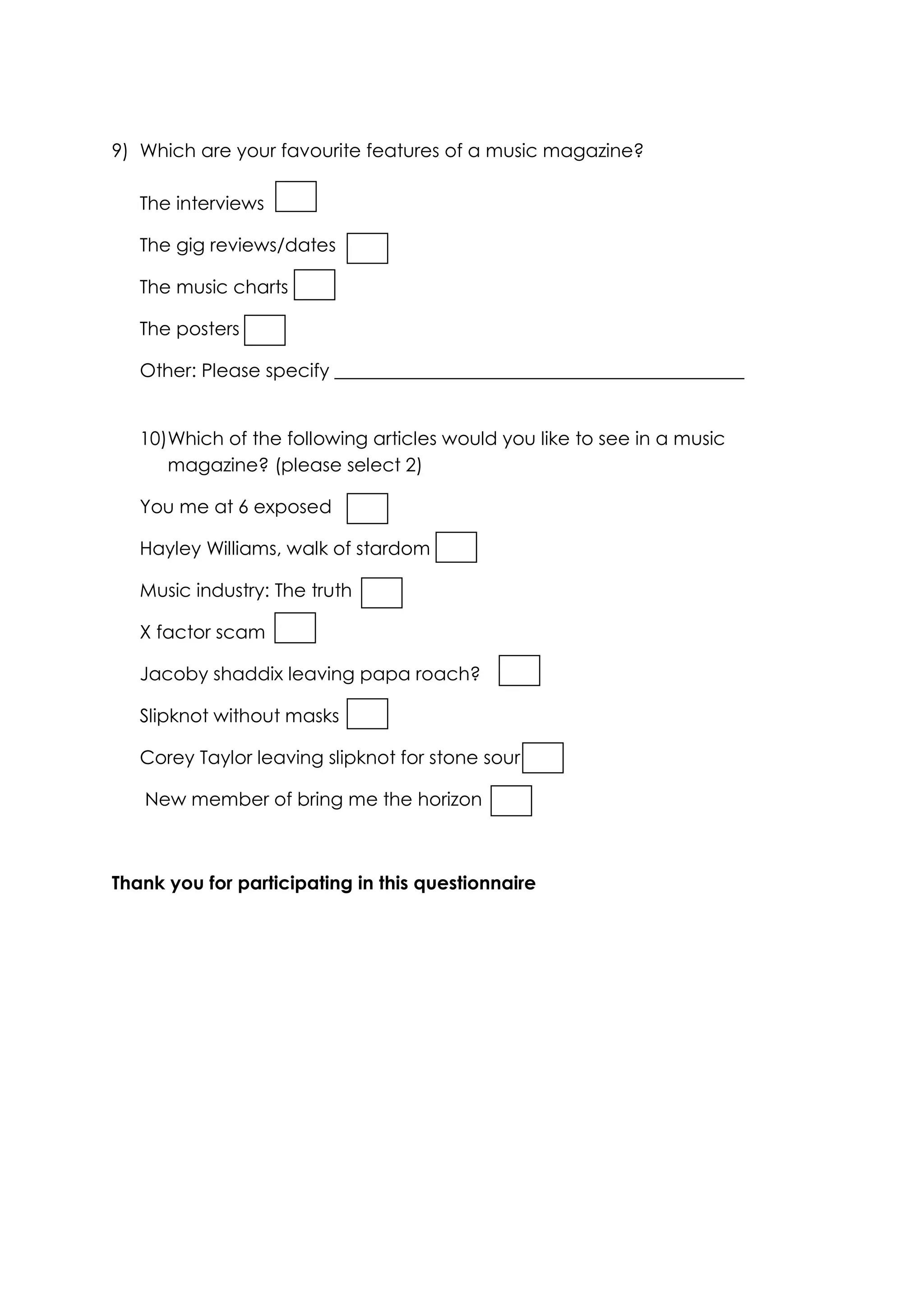 Questionnaire | DOCX