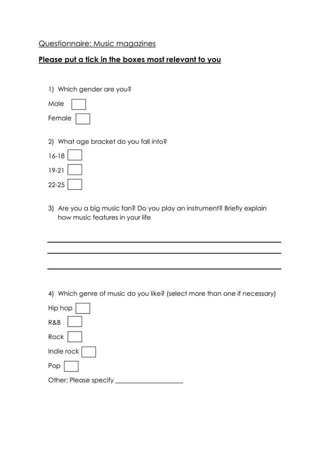 Questionnaire | DOCX