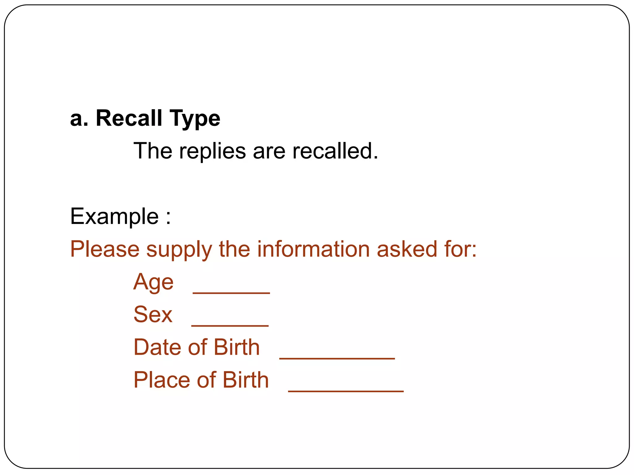 Questionnaire | PPTX