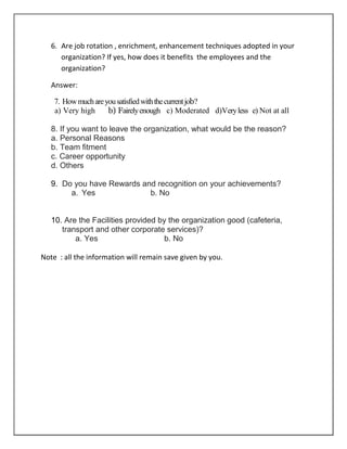 Questionnaire | DOCX