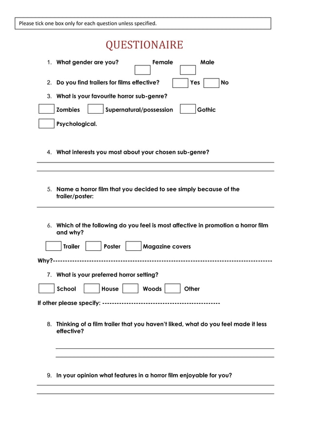 Questionnaire | DOCX
