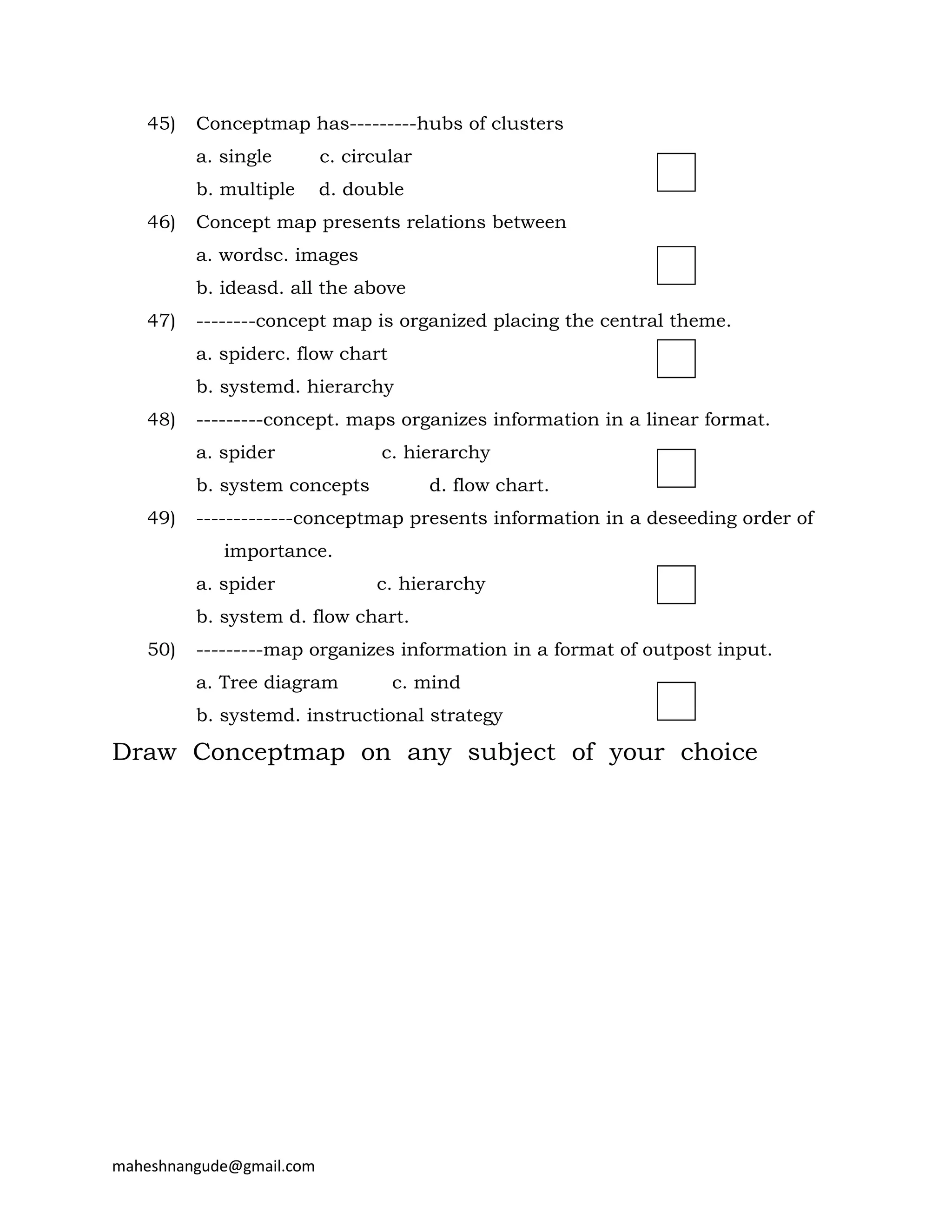 Questionnaire based on Constructivism and concept mapping | DOCX