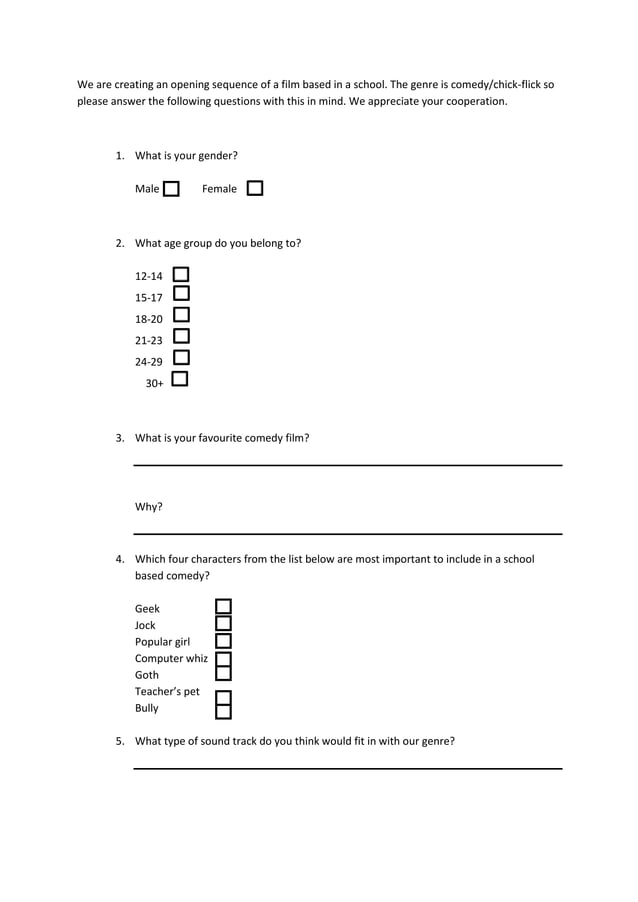 Questionnaire | DOCX