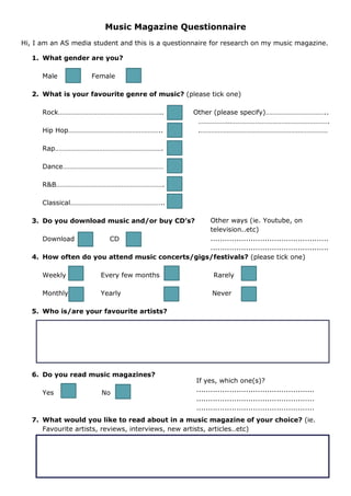 Questionnaire | PDF