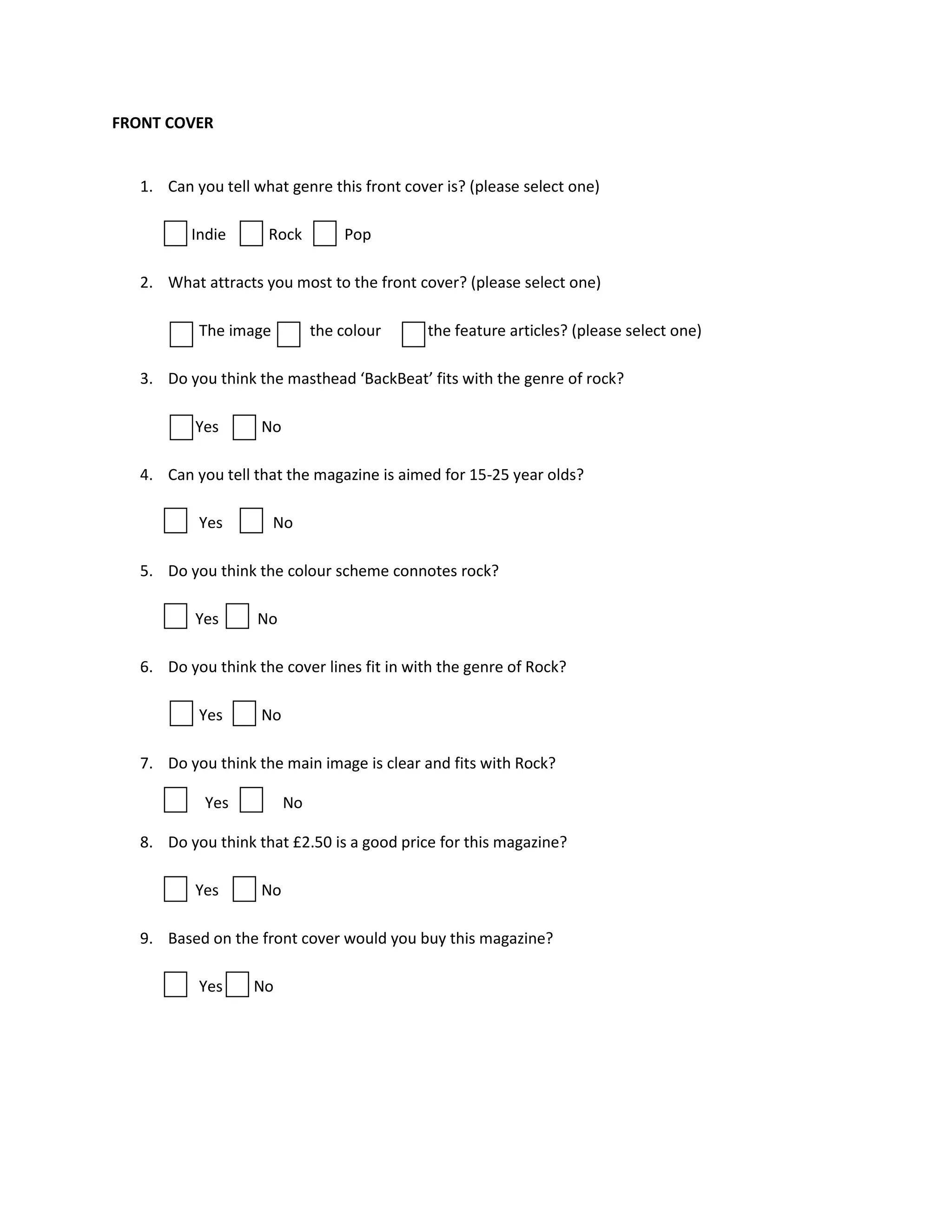 Questionnaire feedback | DOCX