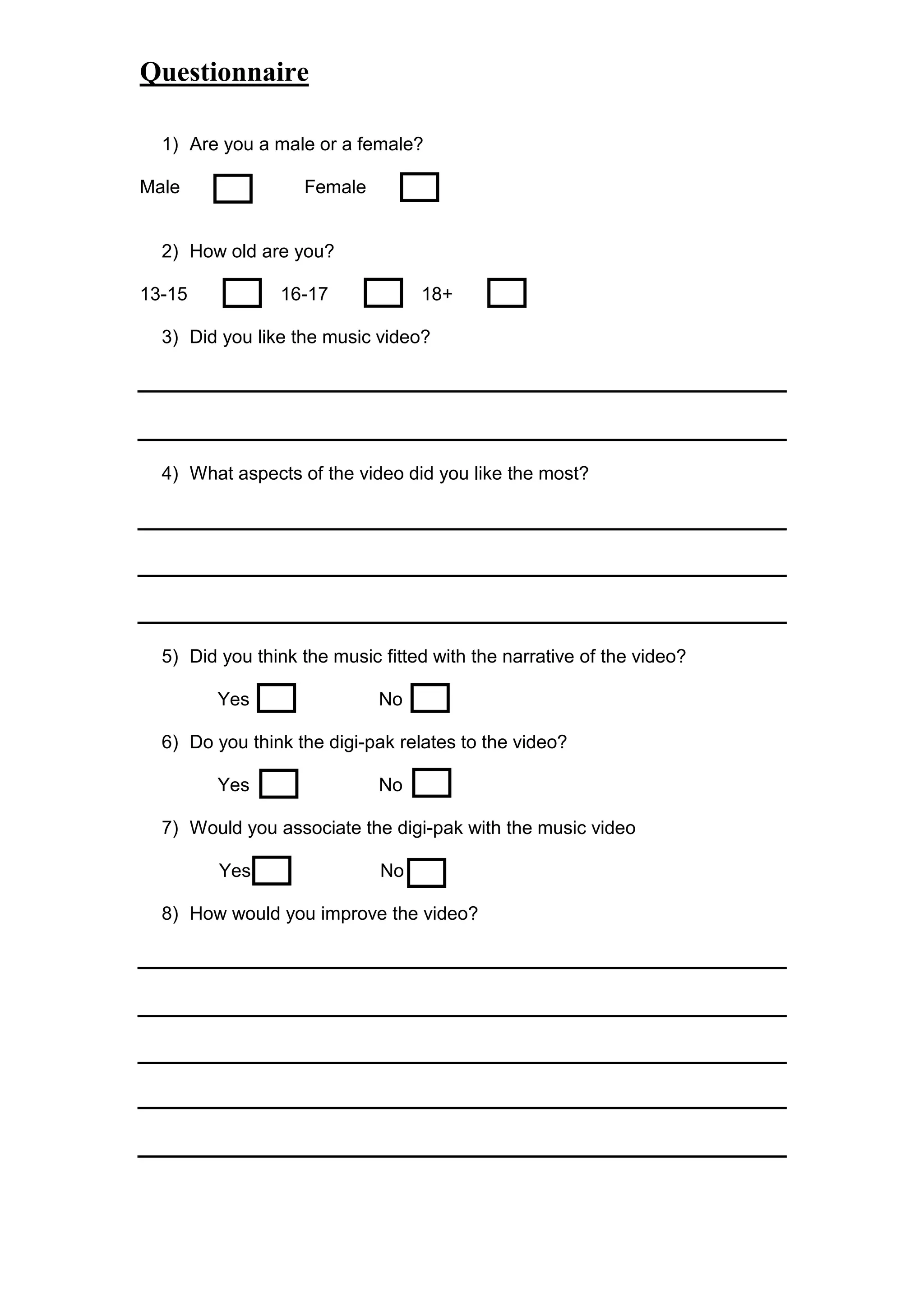 Questionnaire | PDF