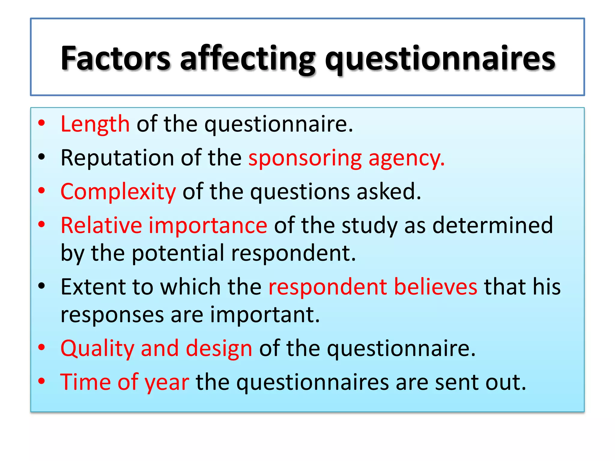 Questionnaire | PPTX