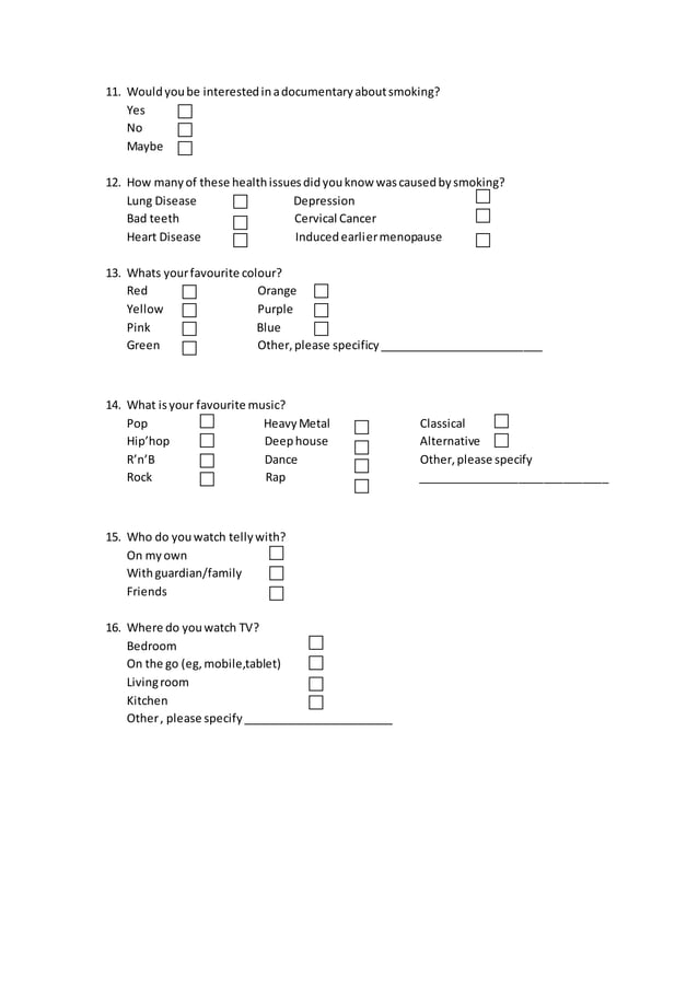 Questionnaire | DOCX