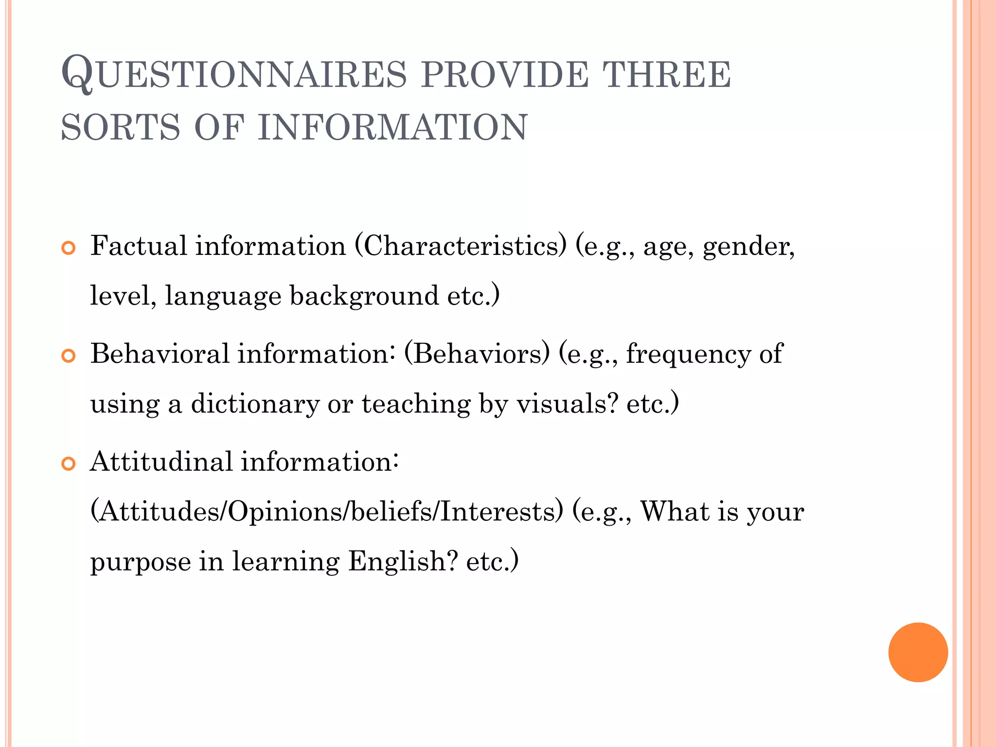 questionnaire preparation | PPTX