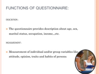 questionnaire preparation | PPTX