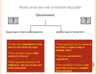 questionnaire preparation | PPTX