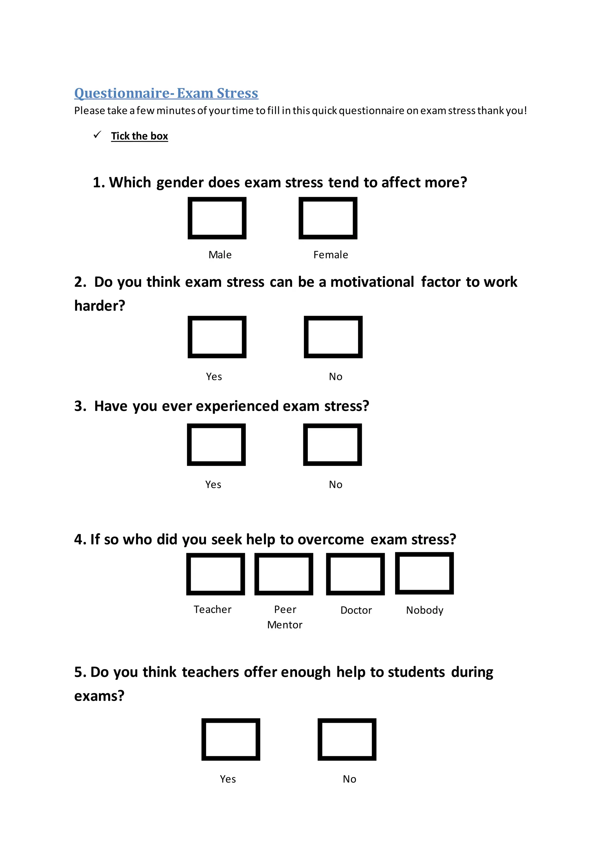 Questionnaire | DOCX