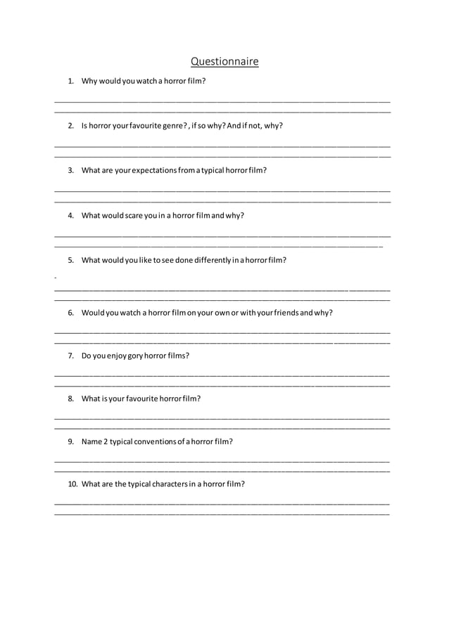 Questionnaire | DOCX