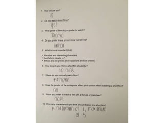 Questionnaire - Short Film Audience Research | PPTX