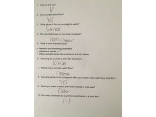 Questionnaire - Short Film Audience Research | PPTX