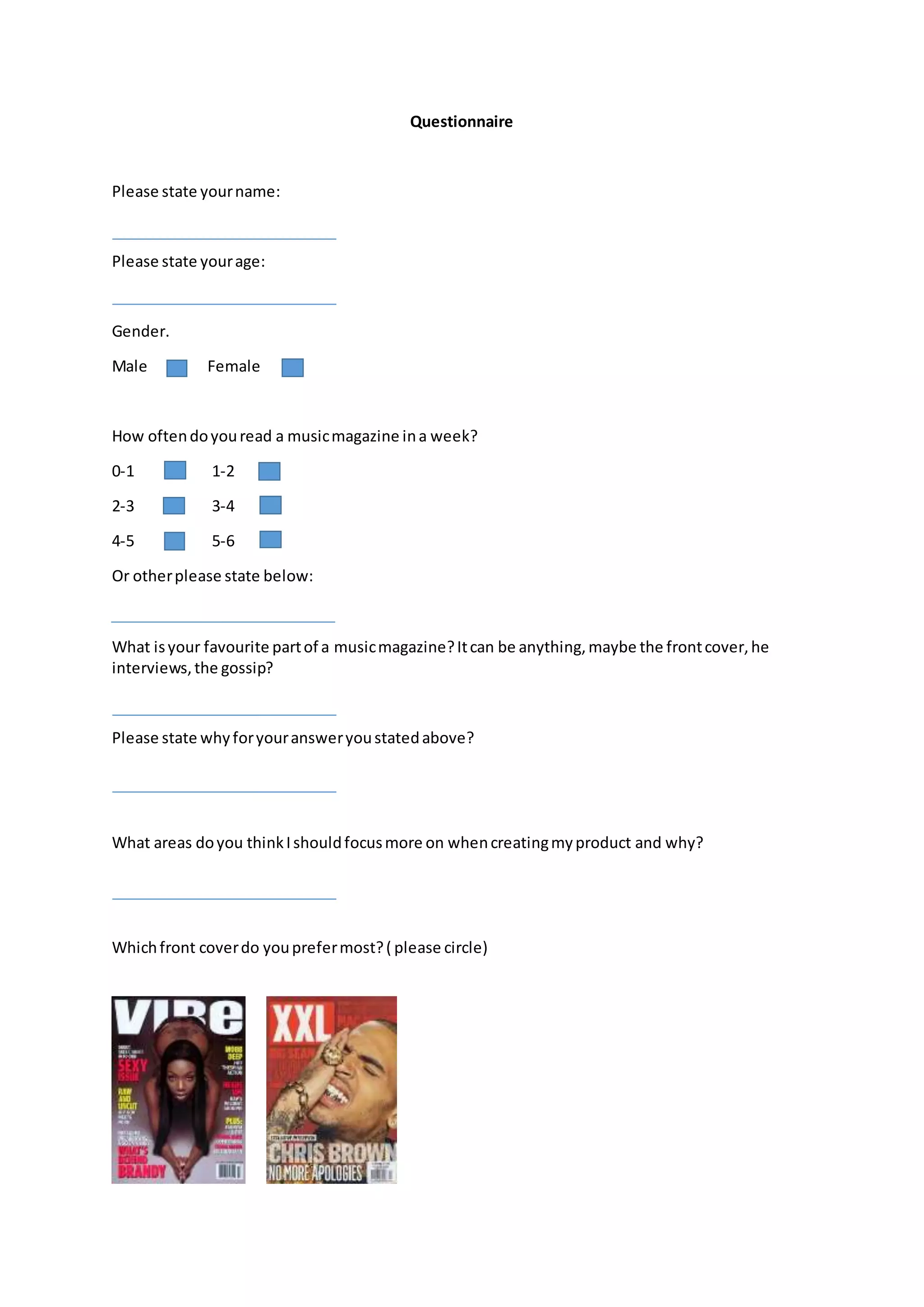 Questionnaire | DOCX