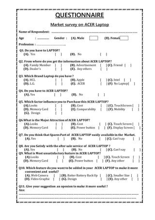 Questionnaire | DOCX