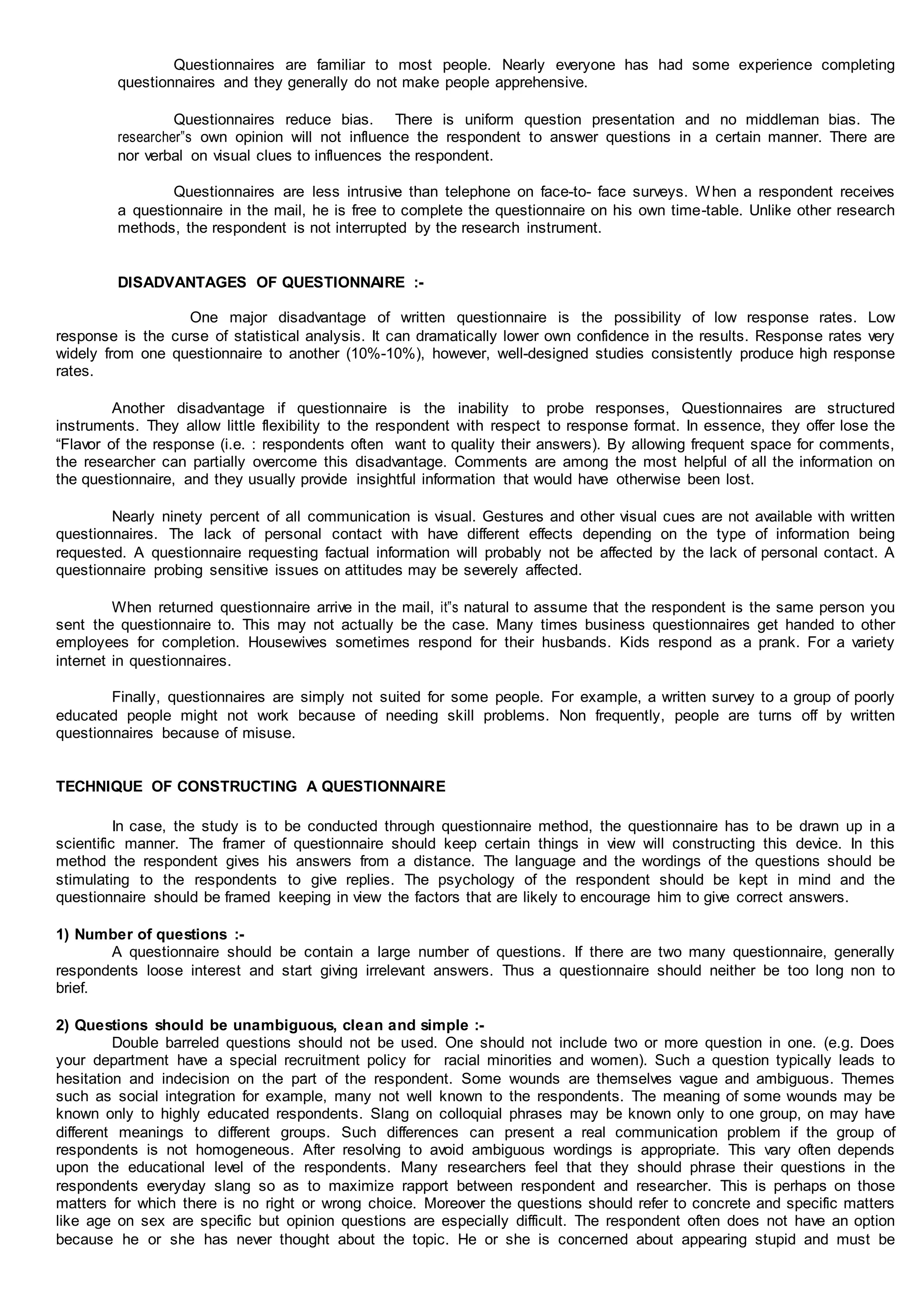 Questionnaire | DOCX