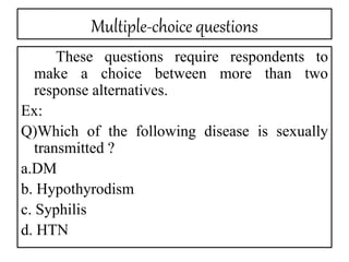 RESEARCH Questionnaire | PPTX