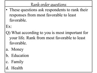 RESEARCH Questionnaire | PPTX
