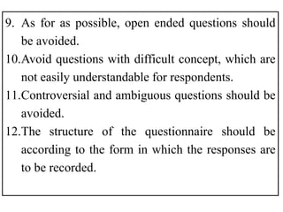 RESEARCH Questionnaire | PPTX