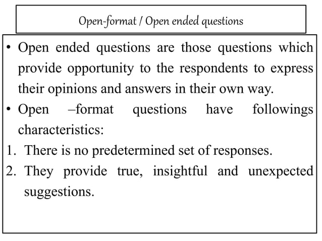 RESEARCH Questionnaire | PPTX