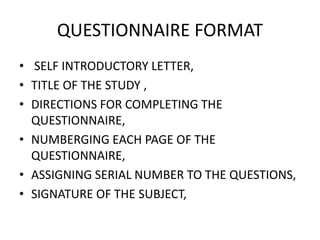 Questionnaire- data collection tool | PPTX