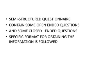 Questionnaire- data collection tool | PPTX