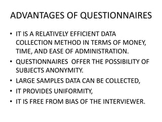 Questionnaire- data collection tool | PPT