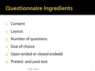 Questionnaire | PPT