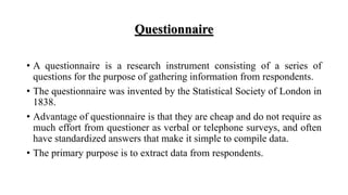 Questionnaire | PPTX