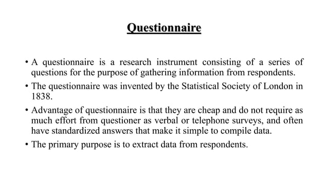 Questionnaire | PPTX