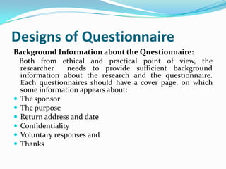 Questionnaire | PPT