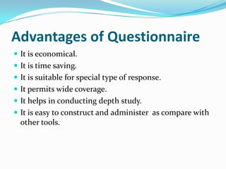 Questionnaire | PPT