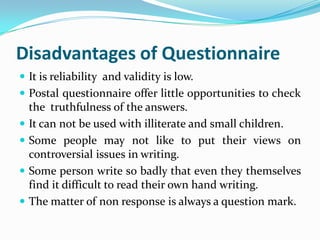 Questionnaire | PPT
