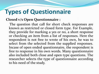 Questionnaire | PPT