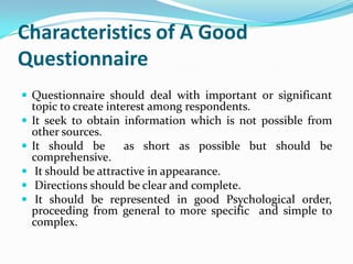 Questionnaire | PPT