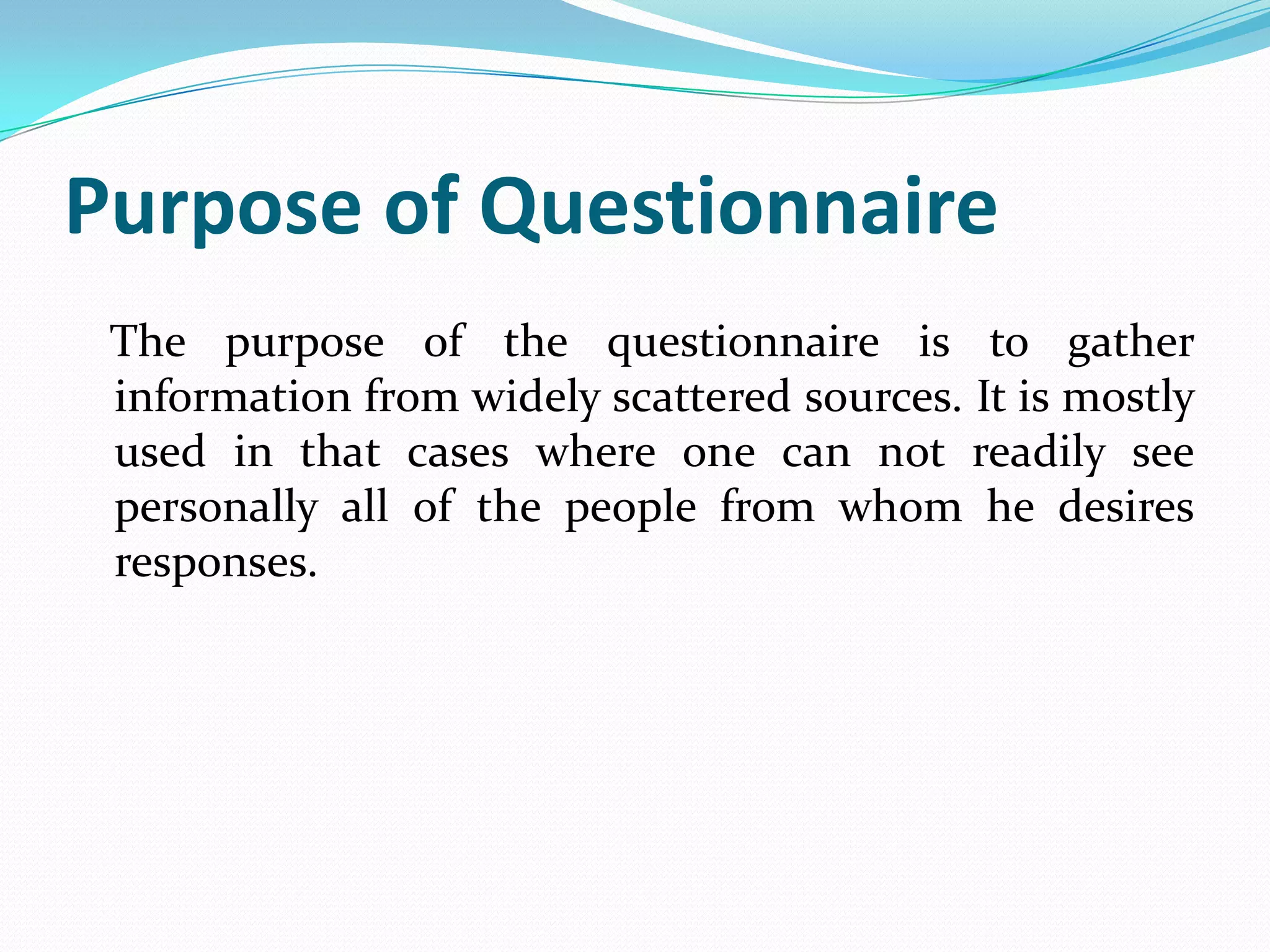 Questionnaire | PDF