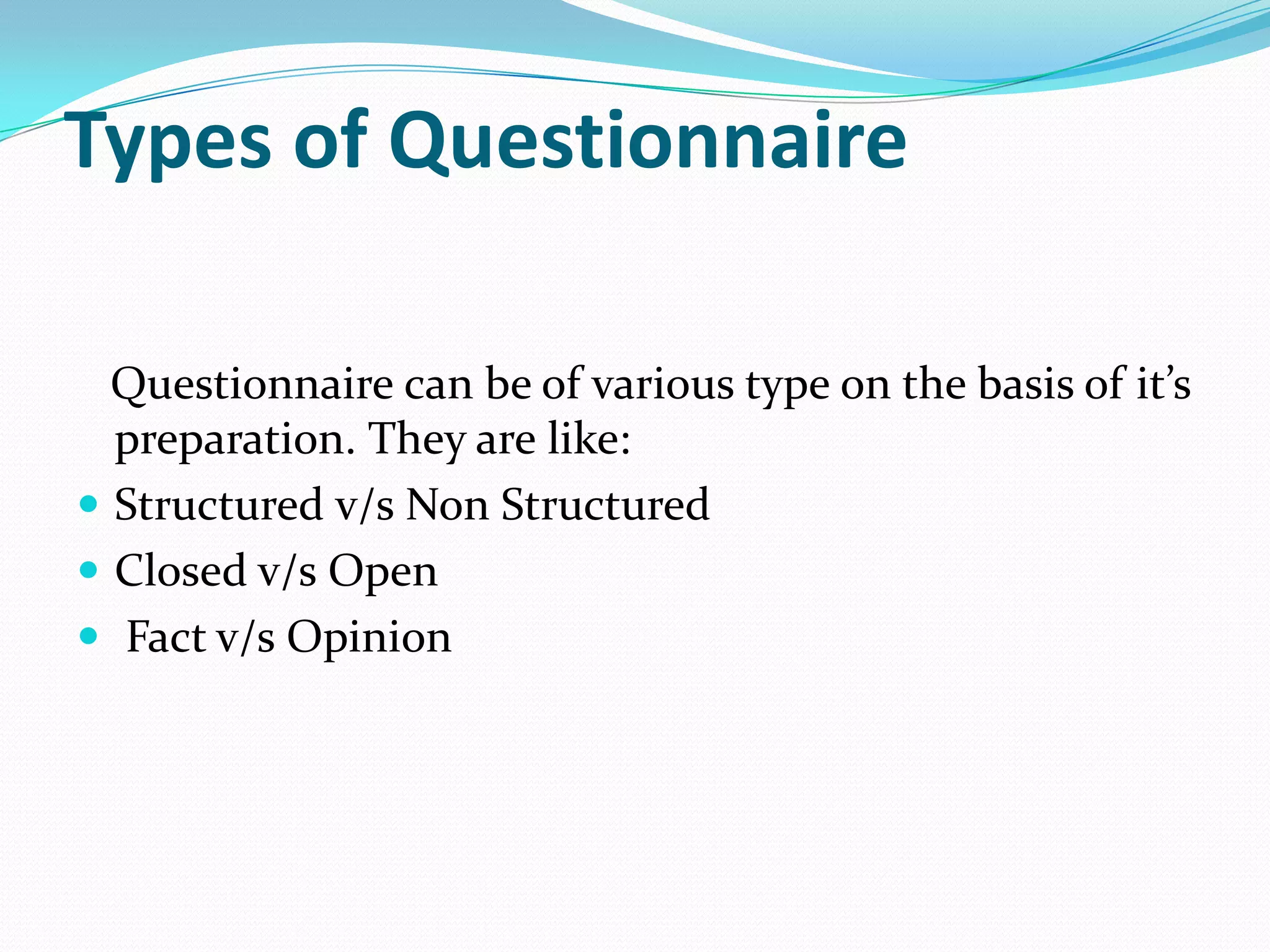 Questionnaire | PDF