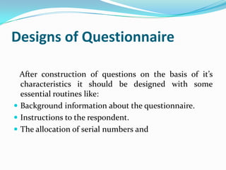 Questionnaire | PDF