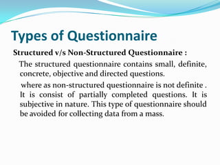 Questionnaire | PDF