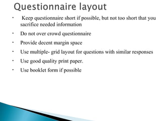 Questionnaire design dr. s l gupta | PPT