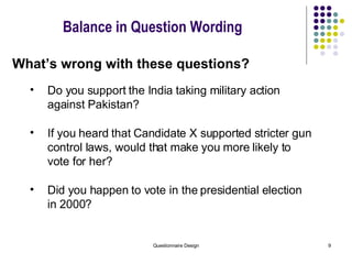 Questionnaire Design | PPT